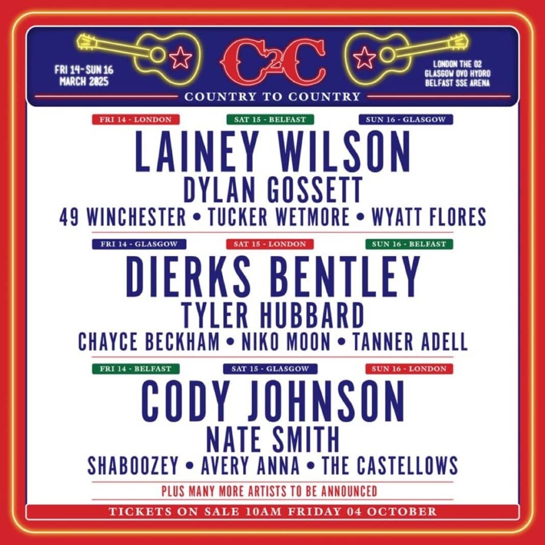 The C2C Country to Country 2025 line up revealed - Entertainment Focus
